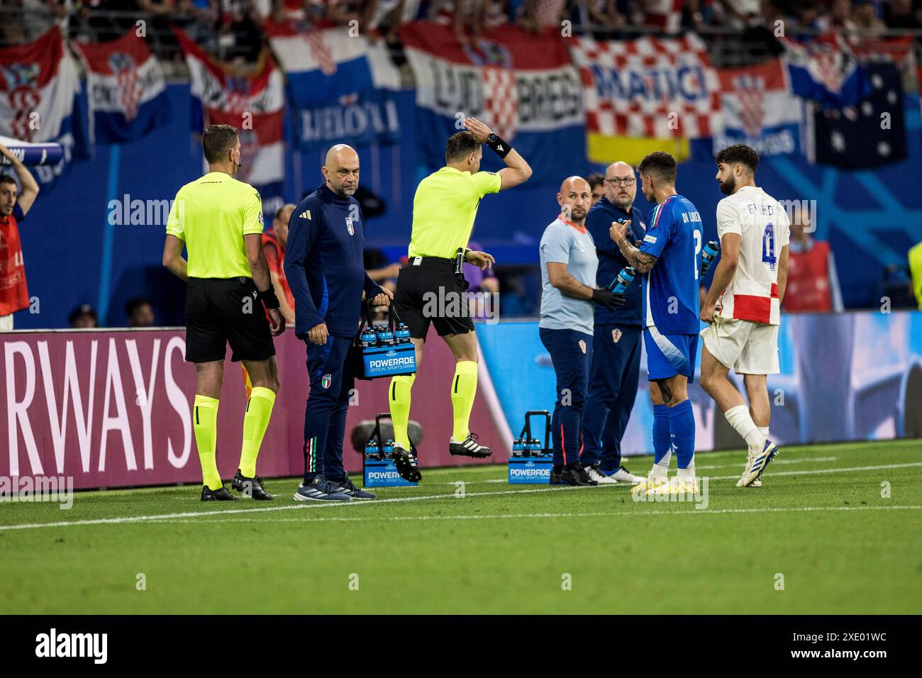 Leipzig, Germany. 24th, June 2024. Referee Danny Makkelie checks the ...