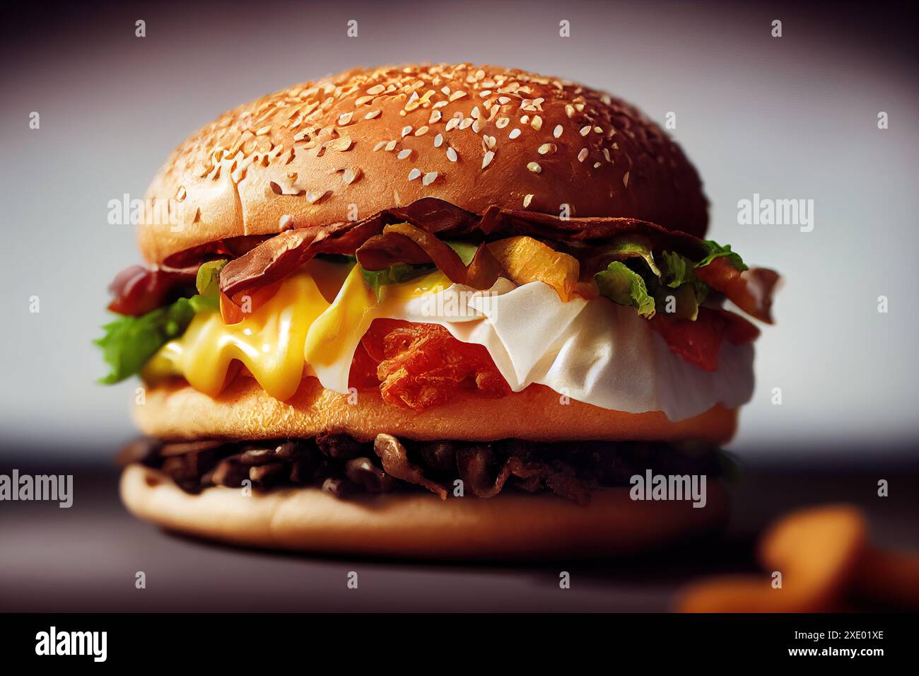 Illustration unhealthy fast food eating Stock Photo - Alamy