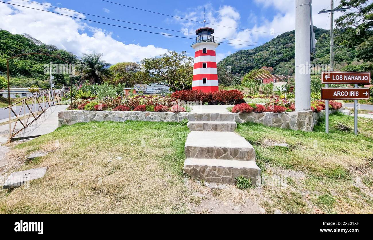 Panama, Boquete, lighthouse in the middle of a public park on the ...