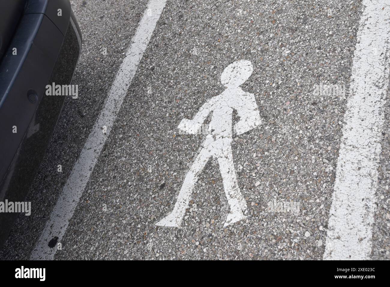 Pedestrian floor marking - sidewalk and pedestrian crossing - pictogram ...