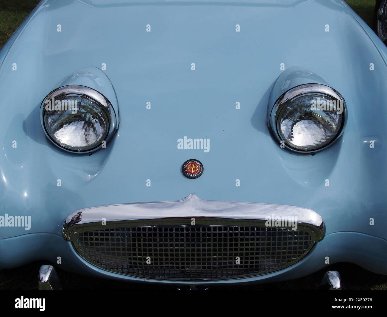 Front view of a vintage blue Austin-Healey sprite 1960s british sports ...