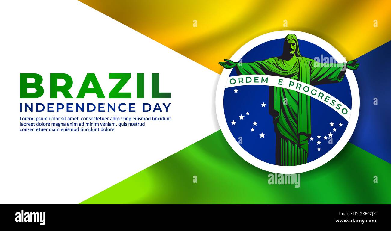 7th september, Brazil Independence day background. Translation: order ...