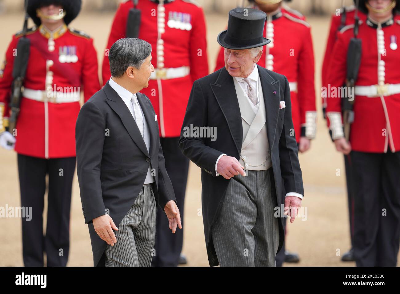 King Charles III and Emperor Naruhito after inspecting the Guard of ...