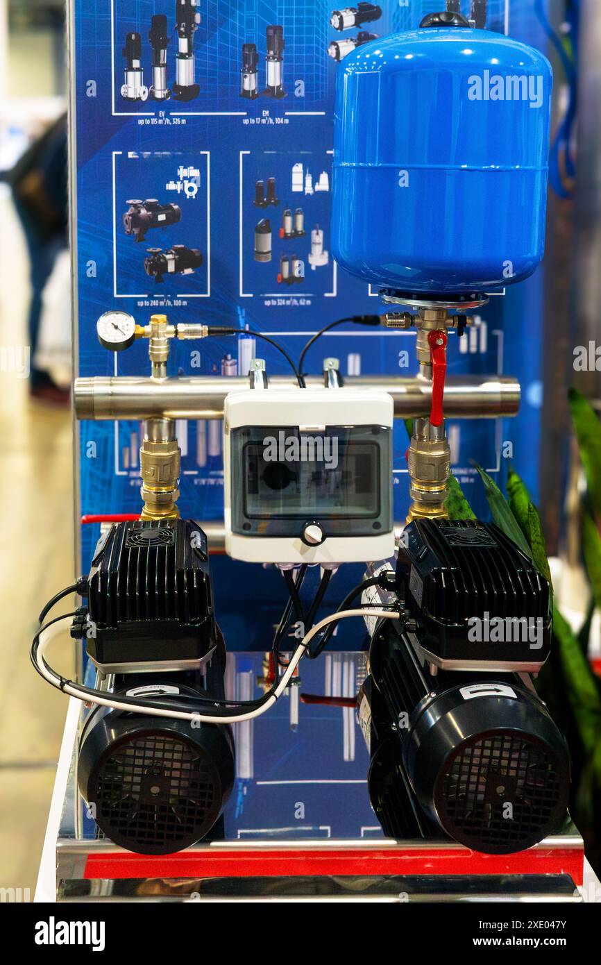 Pump system for pumping water with an expansion tank Stock Photo - Alamy