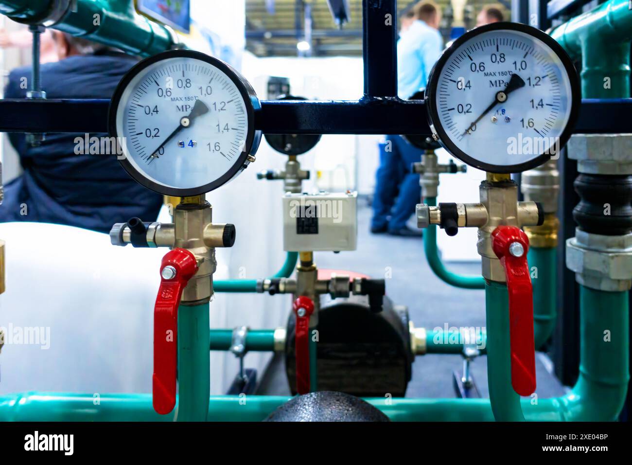 A pressure gauge with a scale for measuring the pressure of a liquid or ...