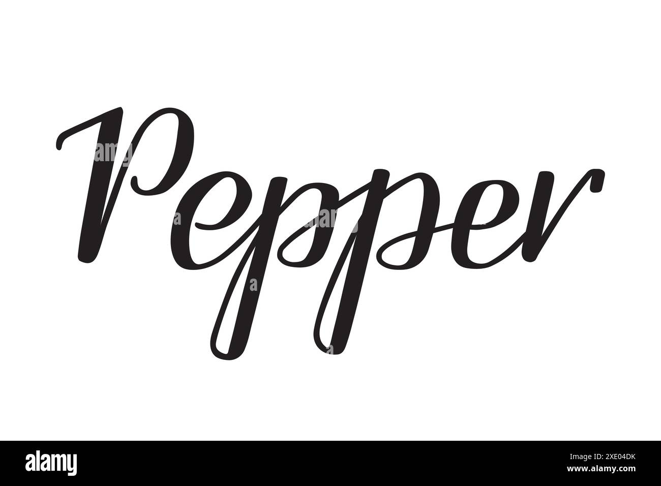 Pepper. Handwritten lettering. Inscription in English. Modern brush ink ...