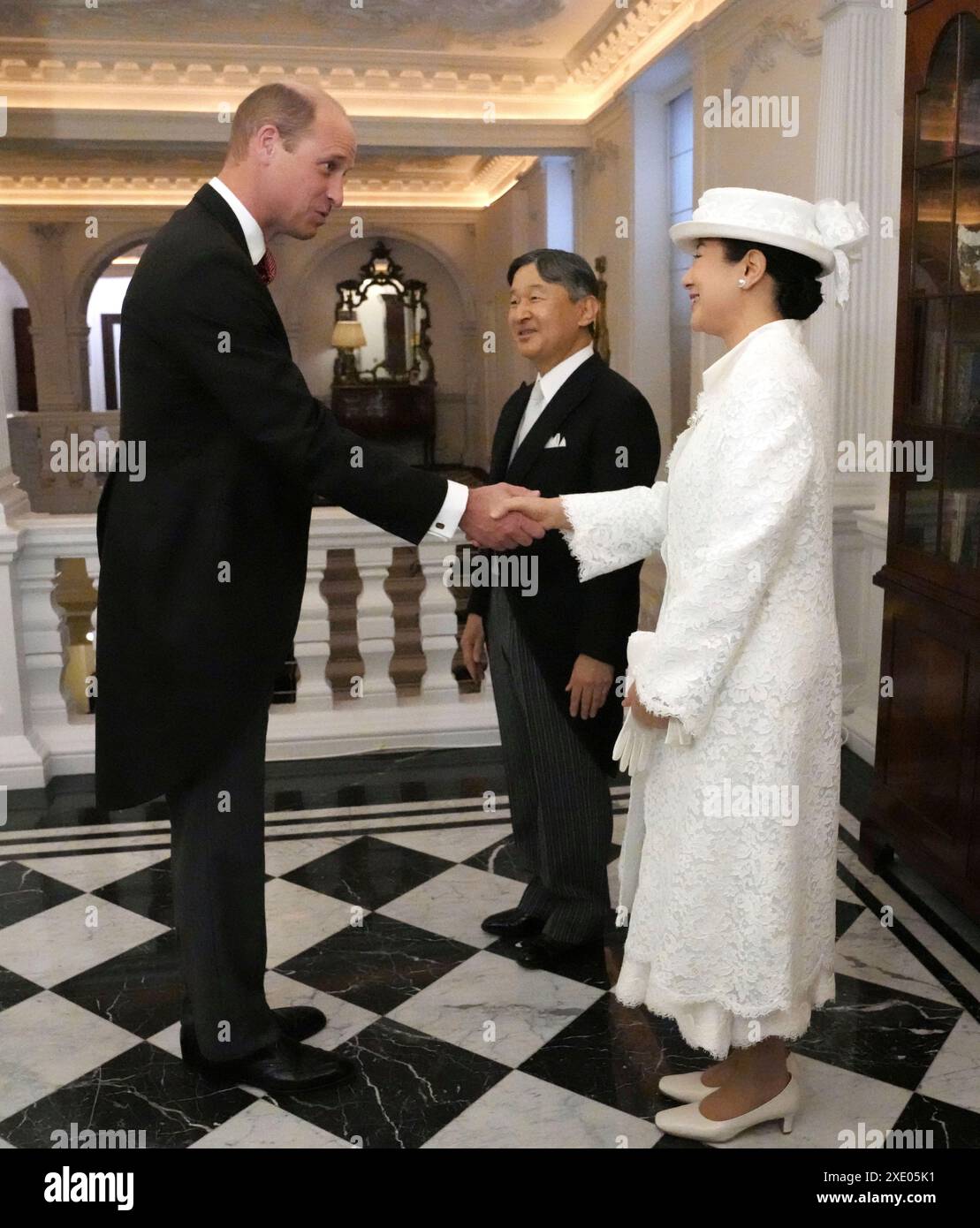 The Prince of Wales greets Japanese Emperor Naruhito and Empress Masako ...