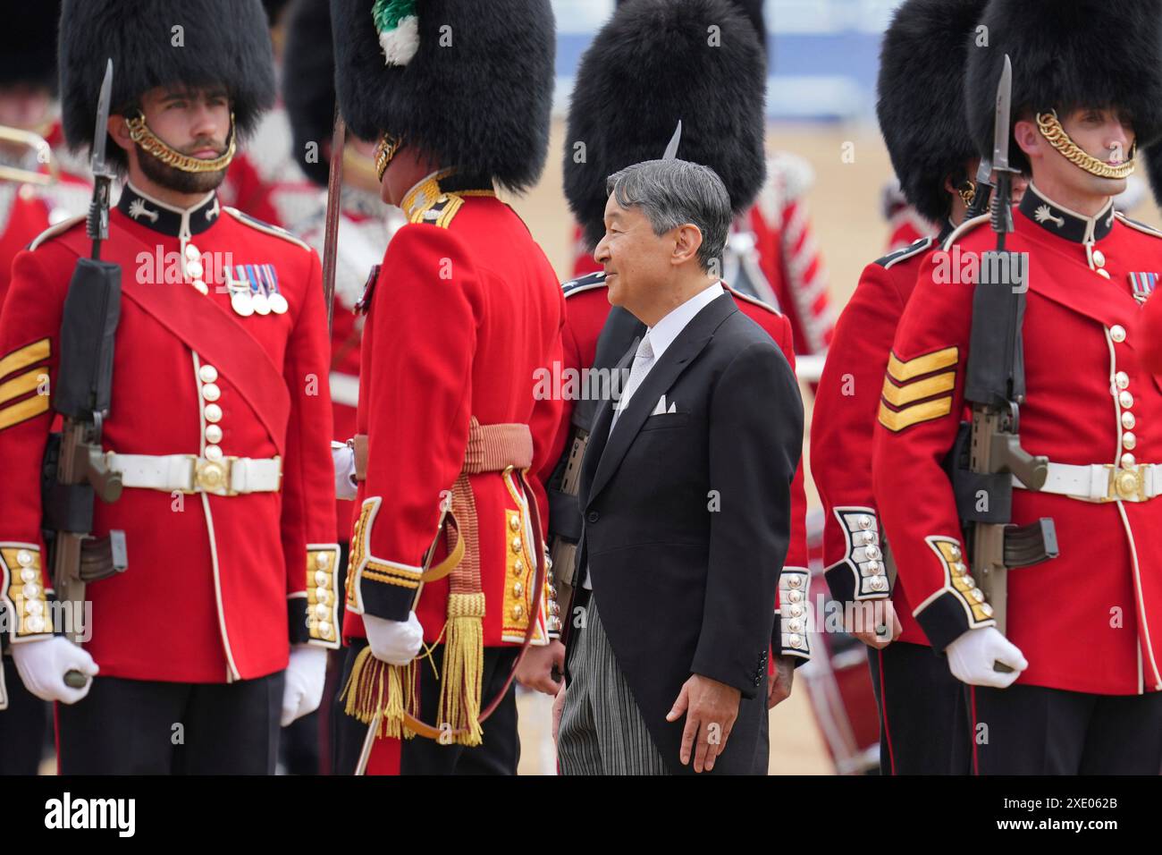 Emperor Naruhito inspects the Guard of Honour formed of the 1st ...