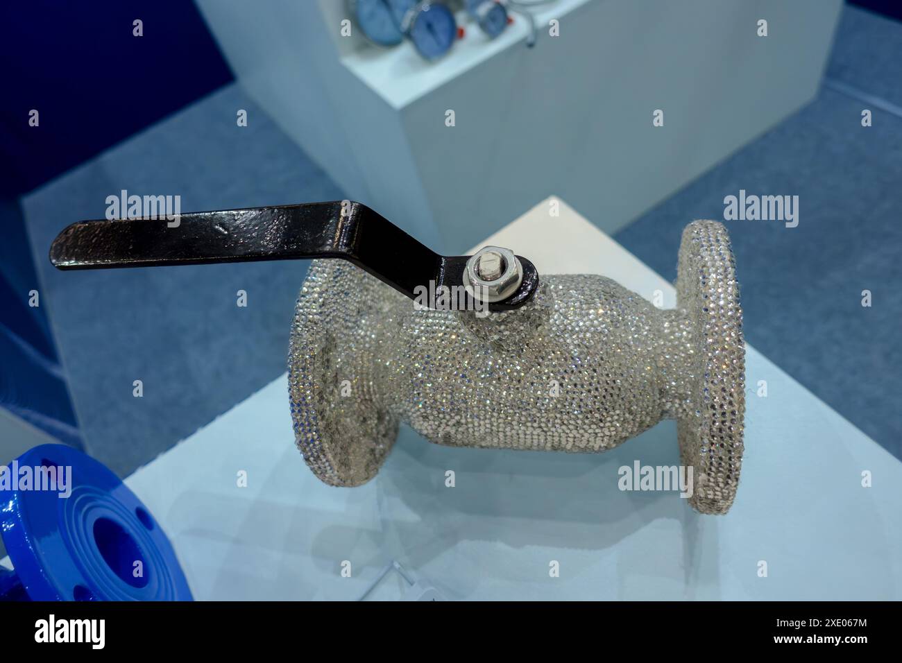 Flound flange tap is full -pass in the design of sparkling stones Stock ...