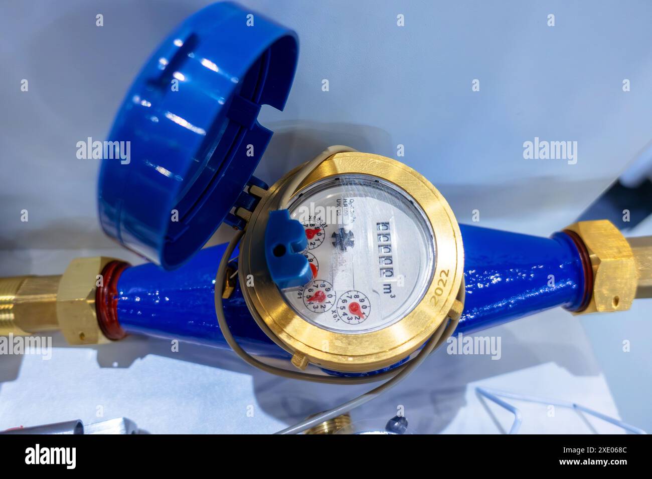Vane water meters with a pulse output for recording the volume of water ...