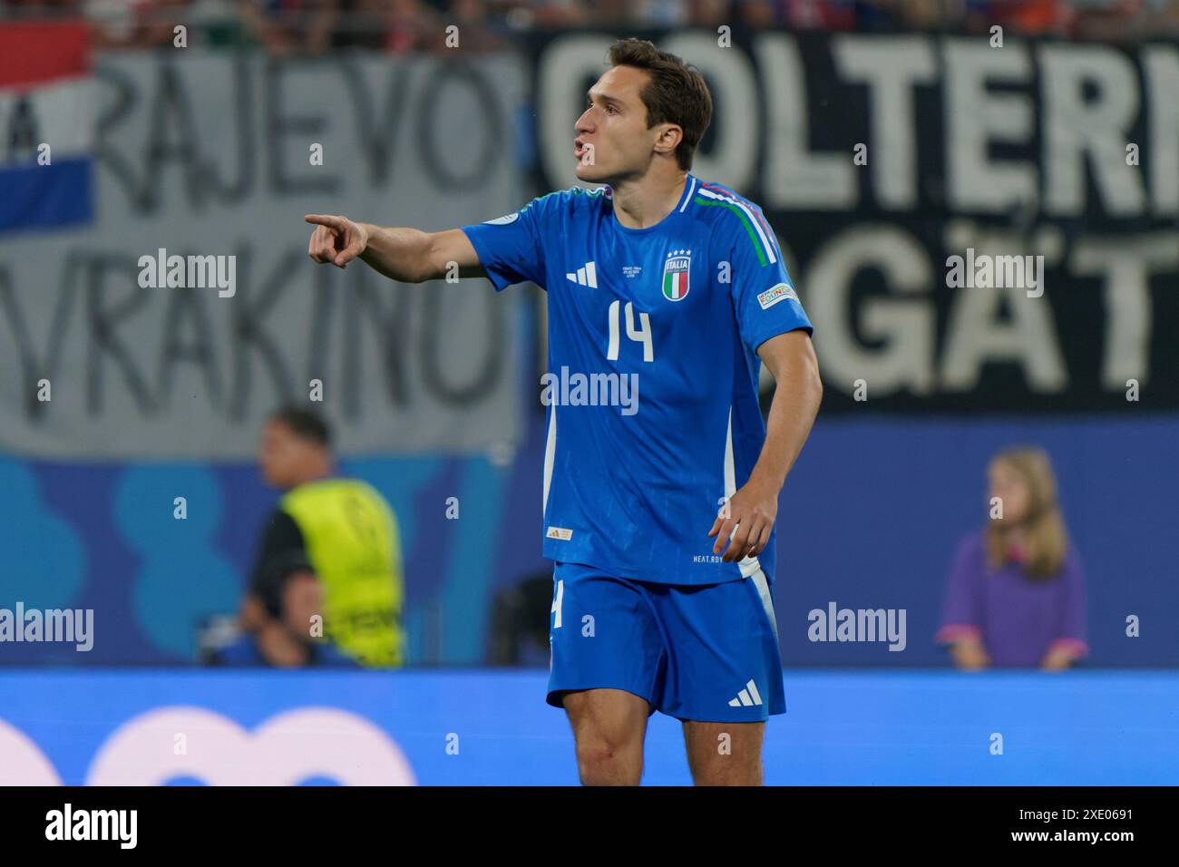 Federico Chiesa of Italy during UEFA Euro 2024 - Croatia vs Italy, UEFA ...