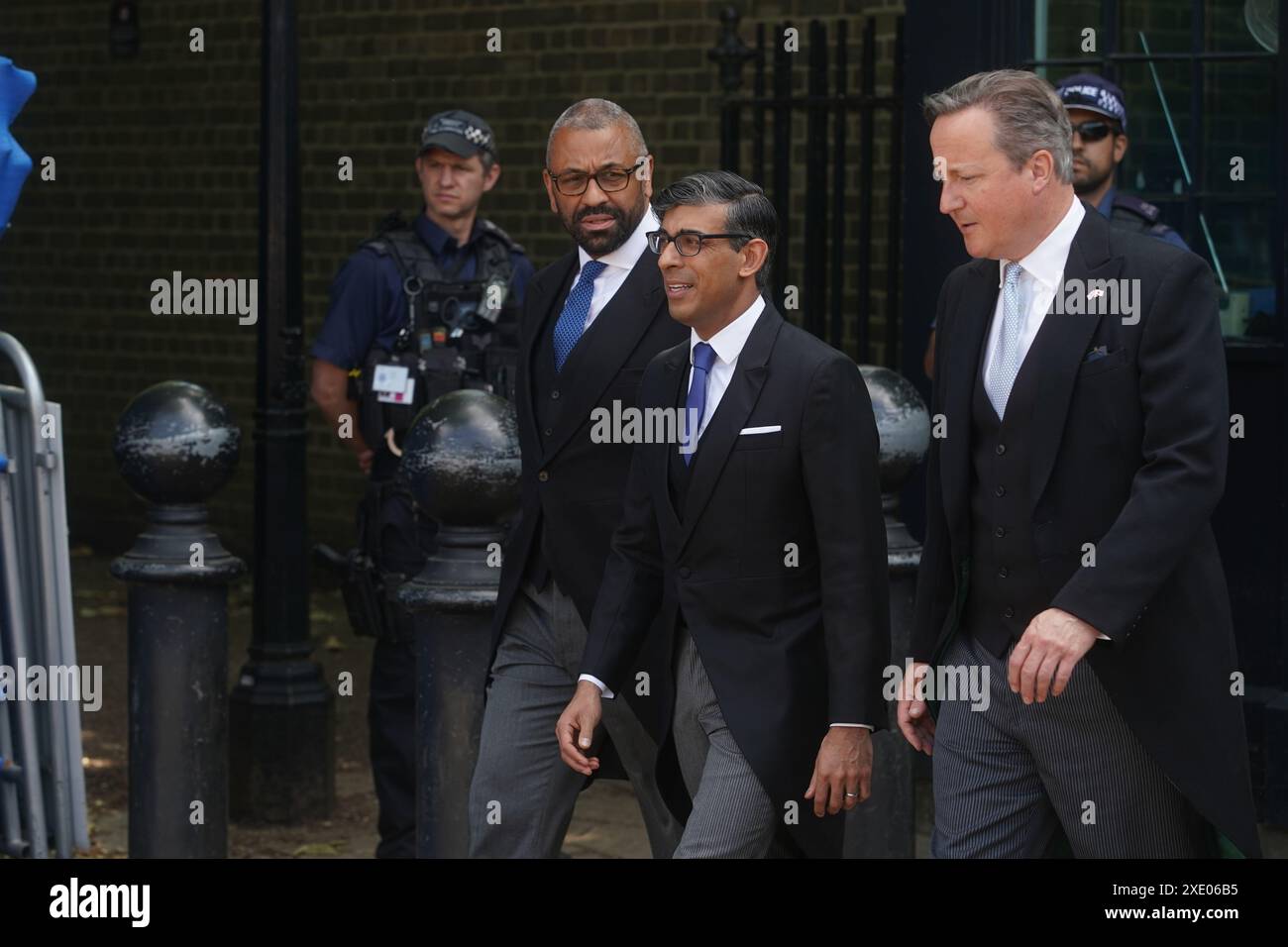 (left to right) Home Secretary James Cleverly, Prime Minister Rishi ...