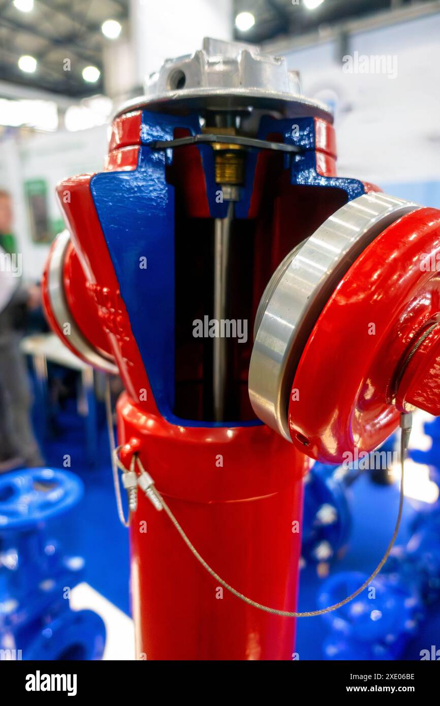 Fire street hydrant. Internal structure of a fire hydrant Stock Photo ...