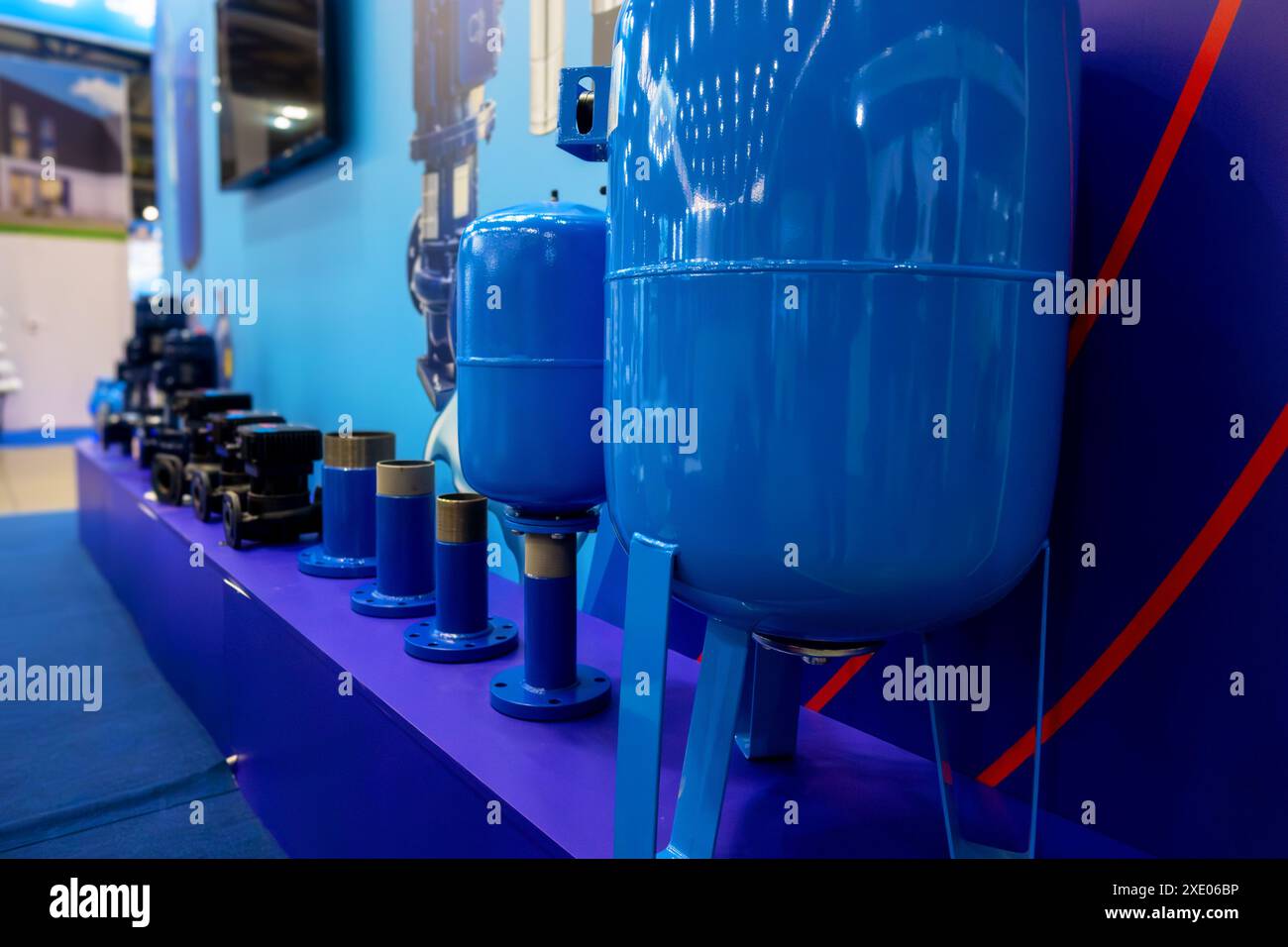 Industrial Blue Pressure Tanks on Display Stock Photo - Alamy