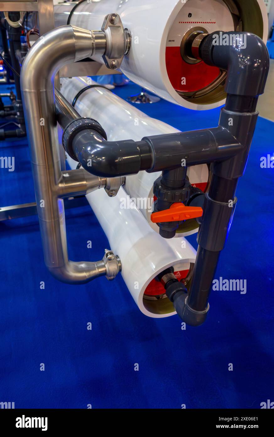 Industrial Water Filtration System with Pipes and Valves Stock Photo ...