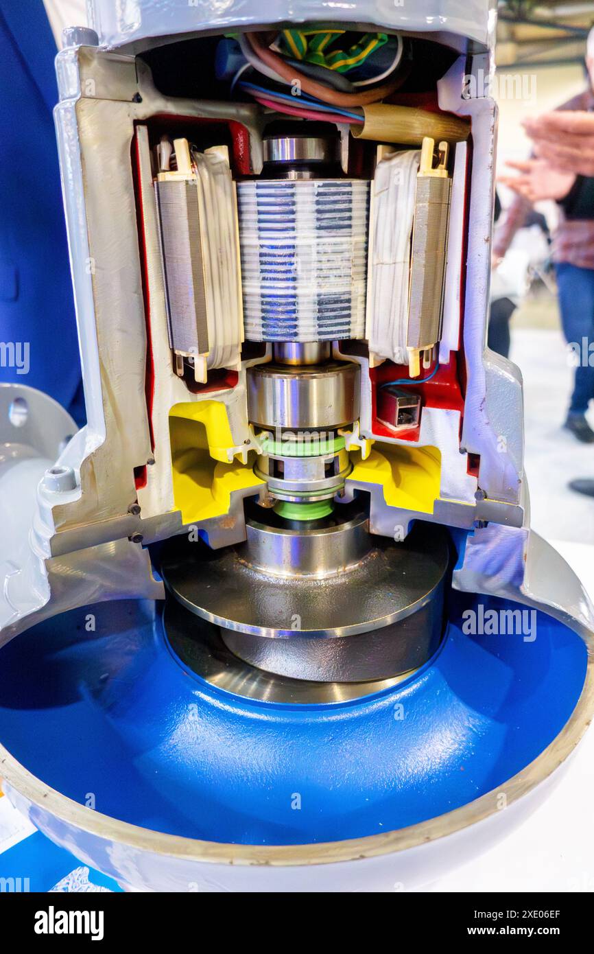 Internal structure of an electric pump for wells Stock Photo - Alamy