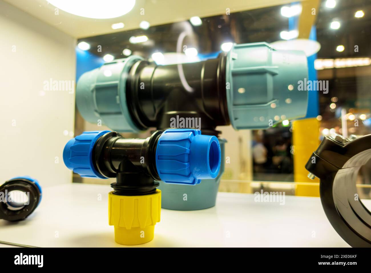Industrial Plastic Dual Outlet Hose Connector Stock Photo - Alamy