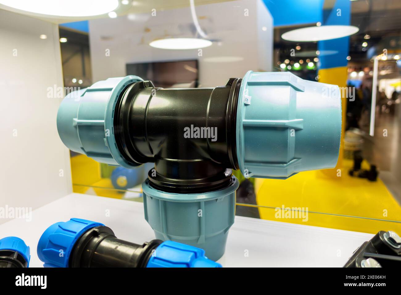 Industrial Plastic Dual Outlet Hose Connector Stock Photo - Alamy