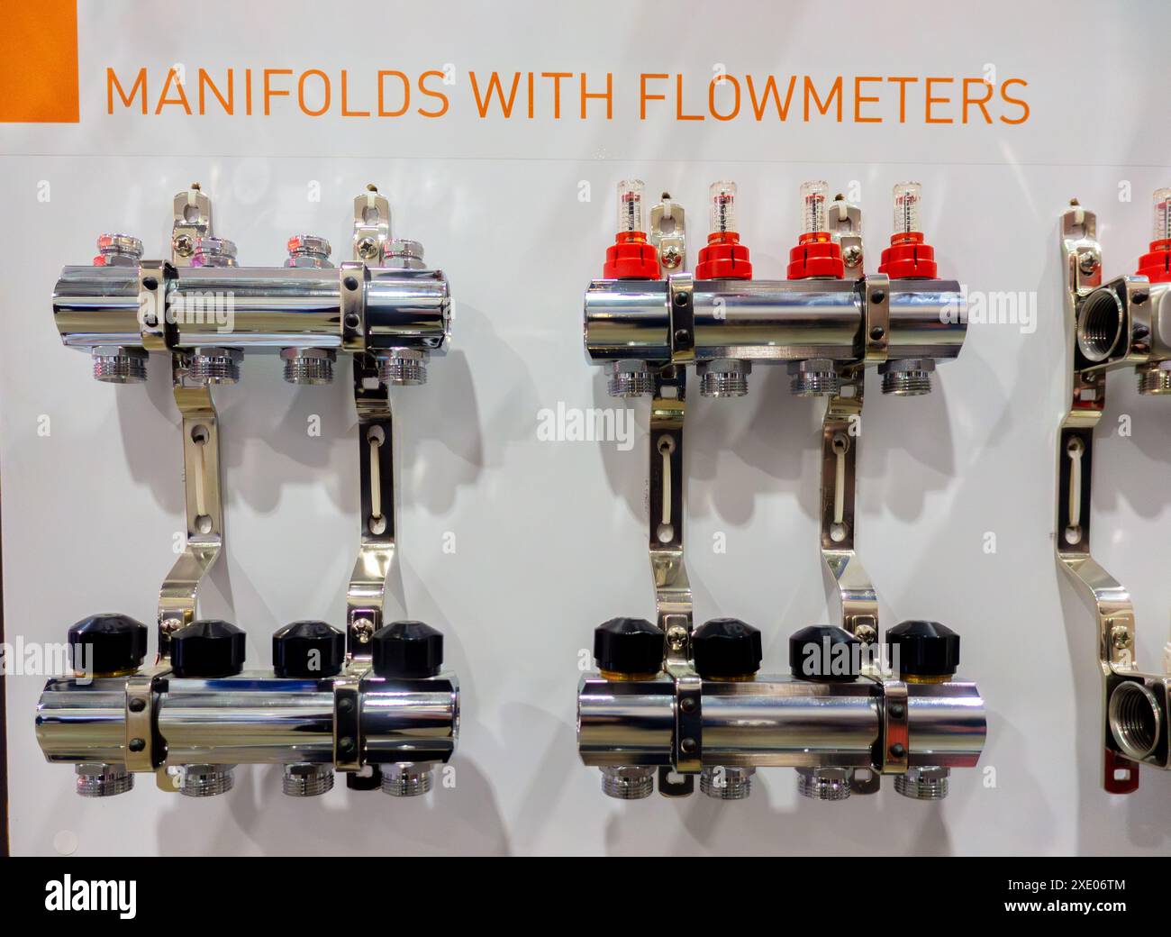 Manifolds and manifold blocks with flow meter Stock Photo - Alamy