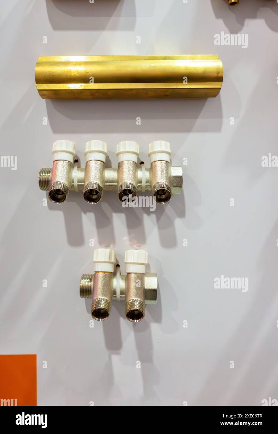 Manifolds and manifold blocks with flow meter Stock Photo - Alamy