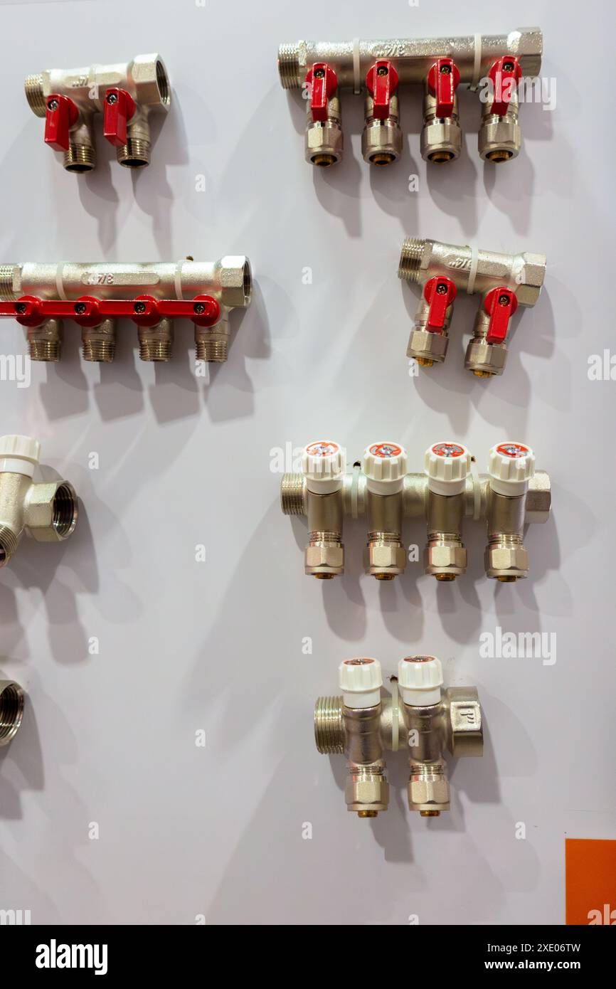 Manifolds and manifold blocks with flow meter Stock Photo - Alamy