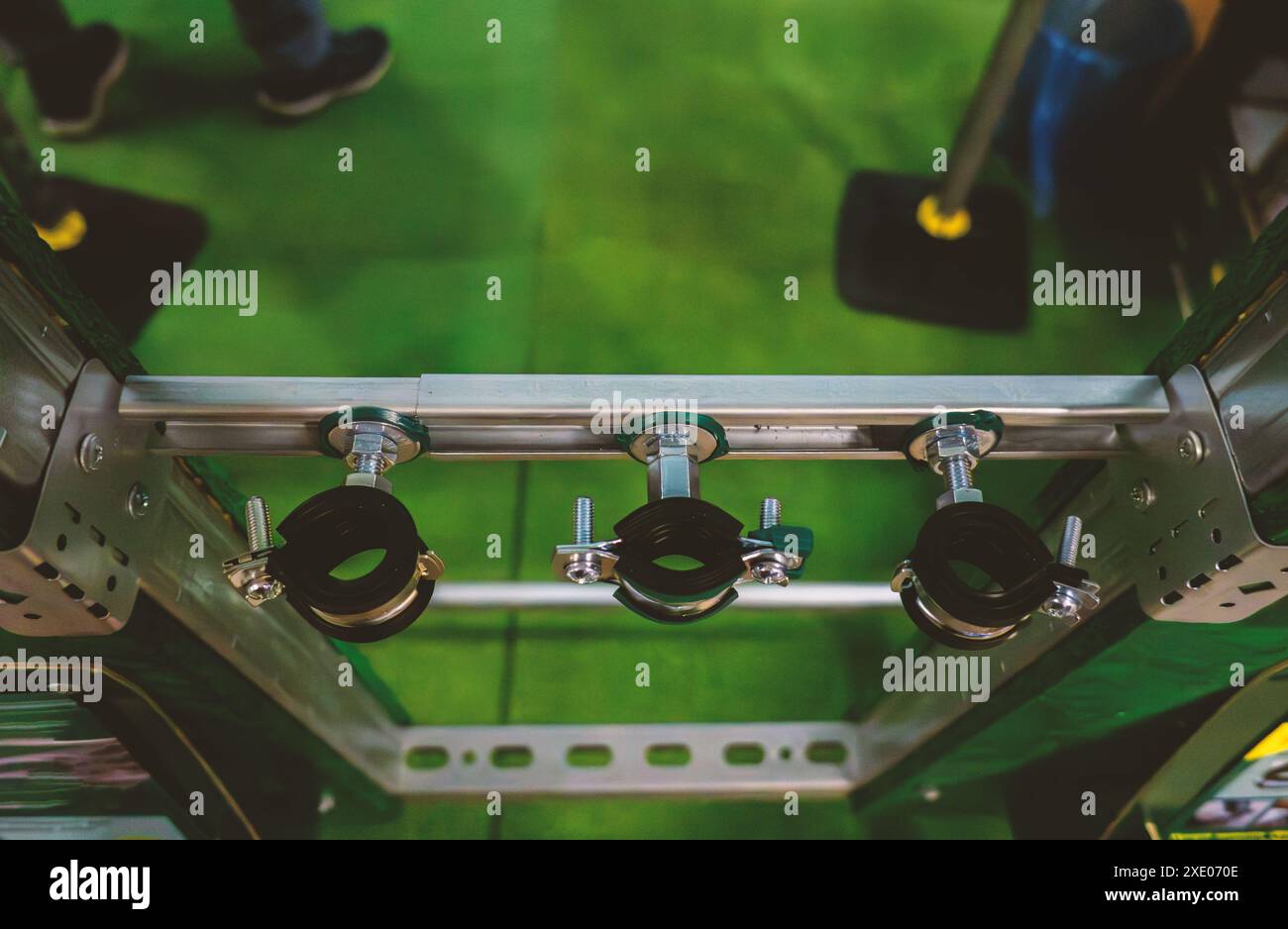 Fastening system. Double-screw pipe clamp with a locking ring Stock ...