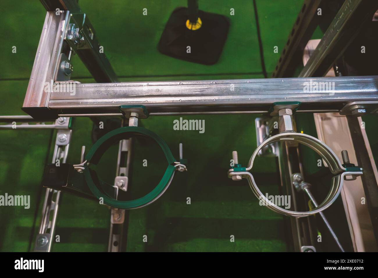 Fastening system. Double-screw pipe clamp with a locking ring Stock ...