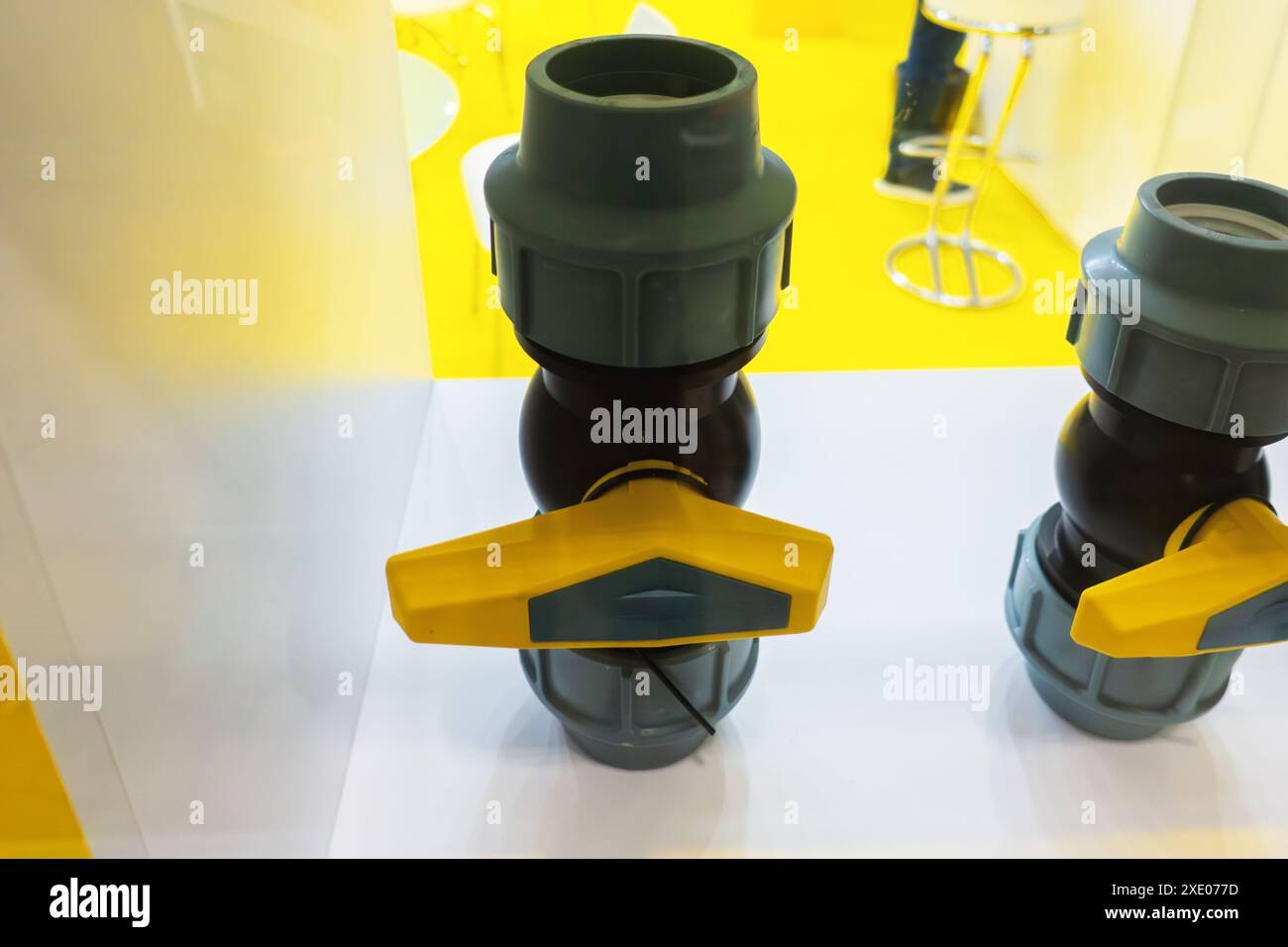 Plastic tap with hose connectors Stock Photo - Alamy