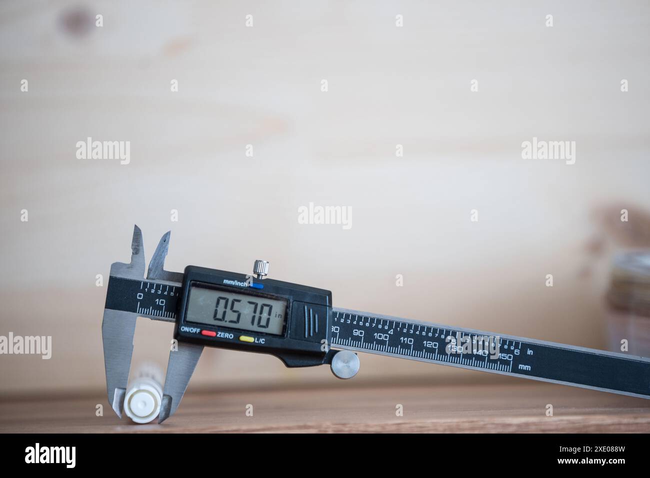 Gauge caliper shows outside diameter Stock Photo - Alamy