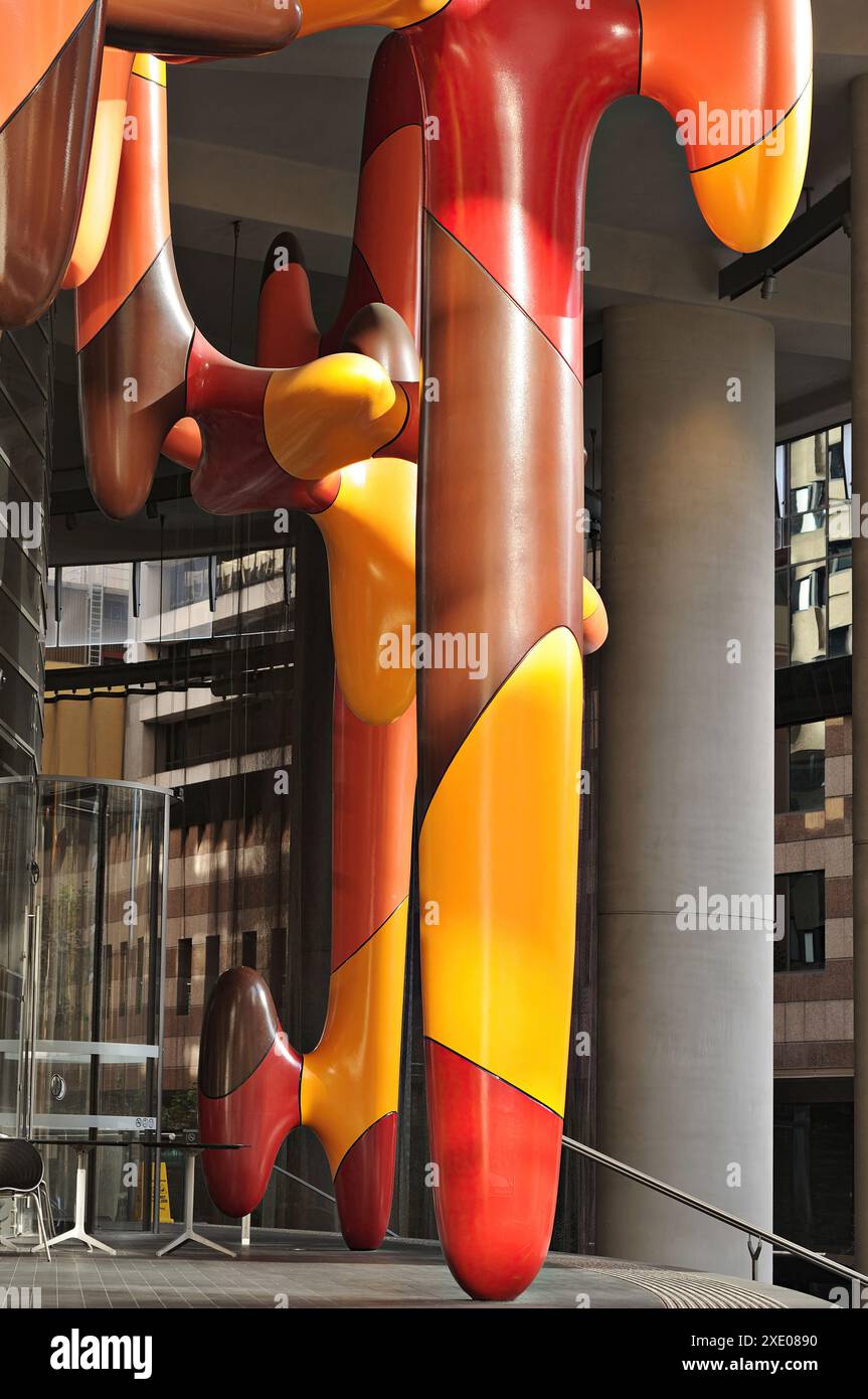 Close-up detail of 'Day In, Day Out' a large multicoloured sculpture by ...