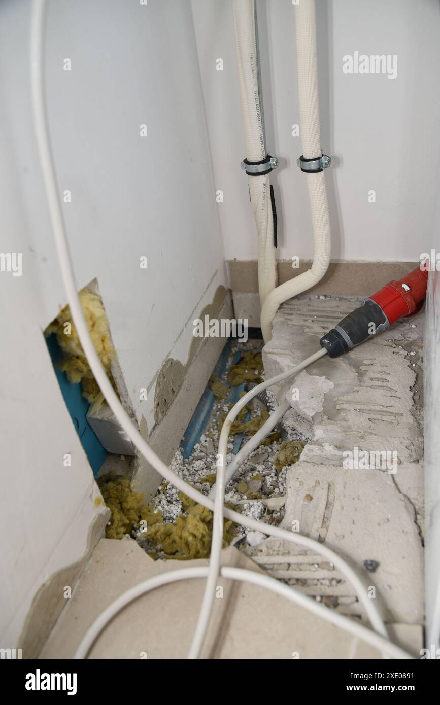 Damage on completion of a construction site - renovation Stock Photo ...