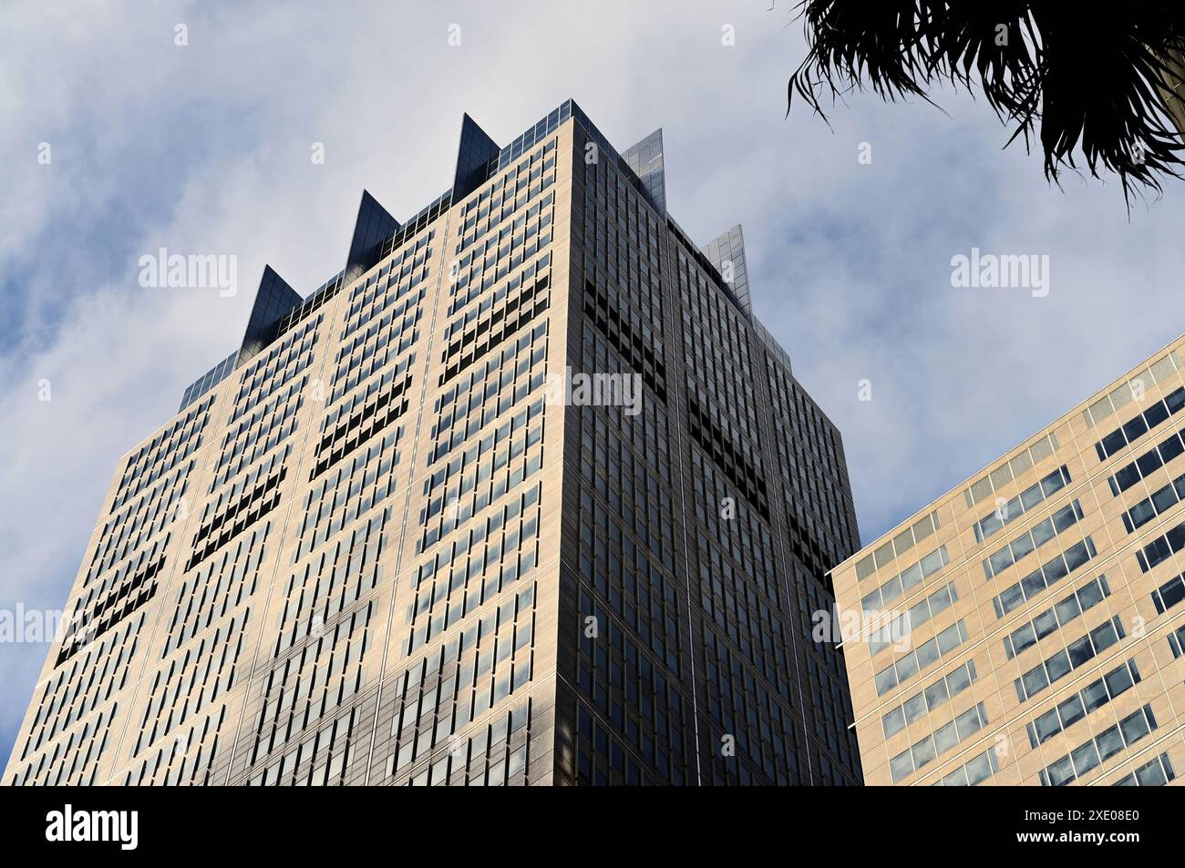 Sydney financial district skyscraper architecture, looking up at the ...
