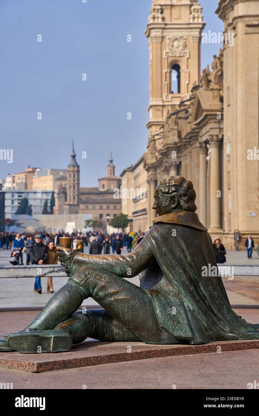 Male figure in 18th century clothes, bronze statue in the monument to ...