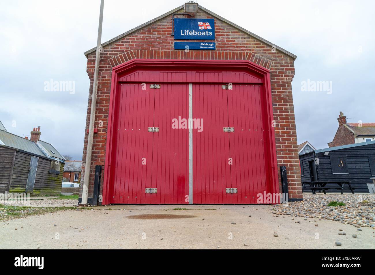 RNLI Lifeboat hut, Aldeburgh, UK Stock Photo - Alamy
