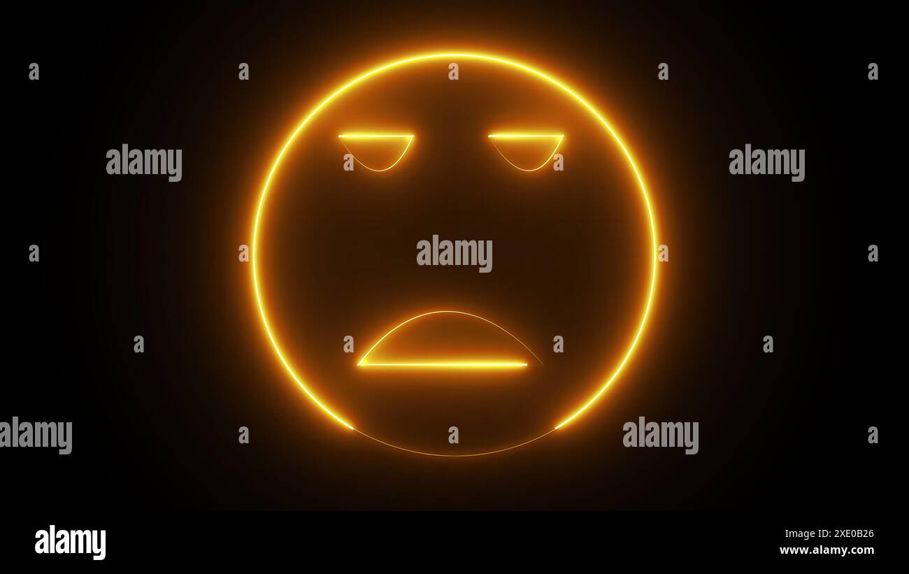Neon emoji face Stock Photo - Alamy