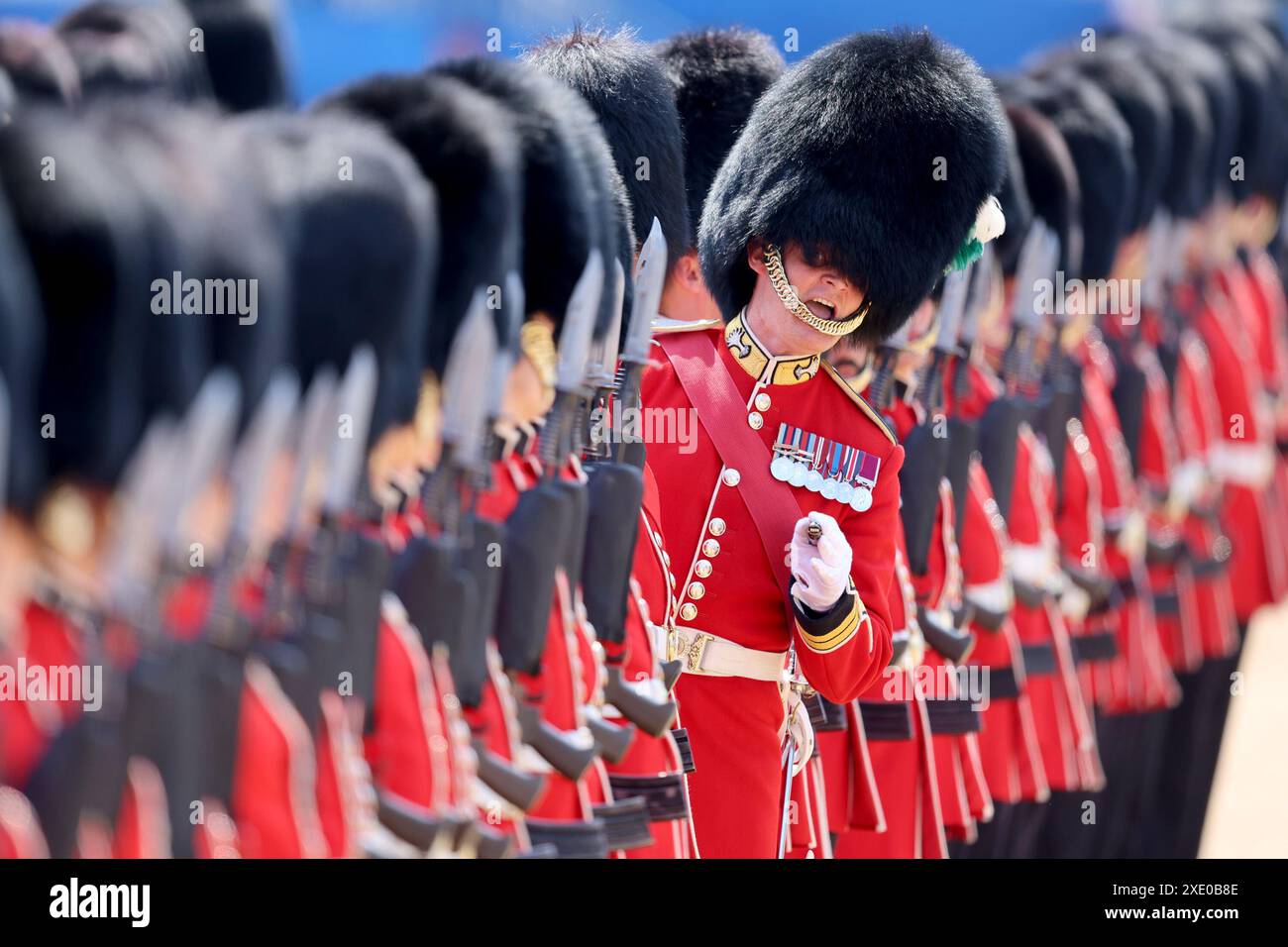 Members of the 1st Battalion Welsh Guards ahead of the Ceremonial ...