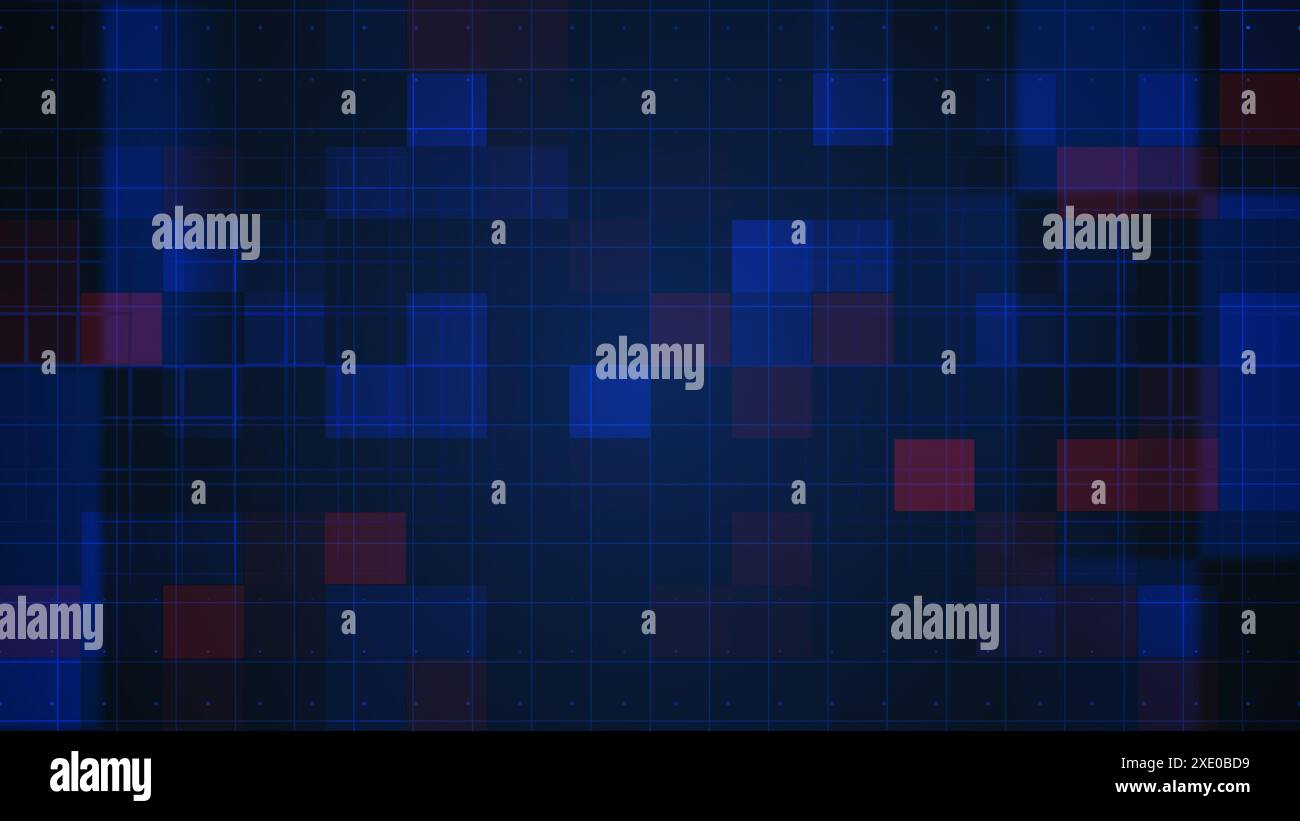 Technology Background with Animated Squares and Grid Stock Photo - Alamy