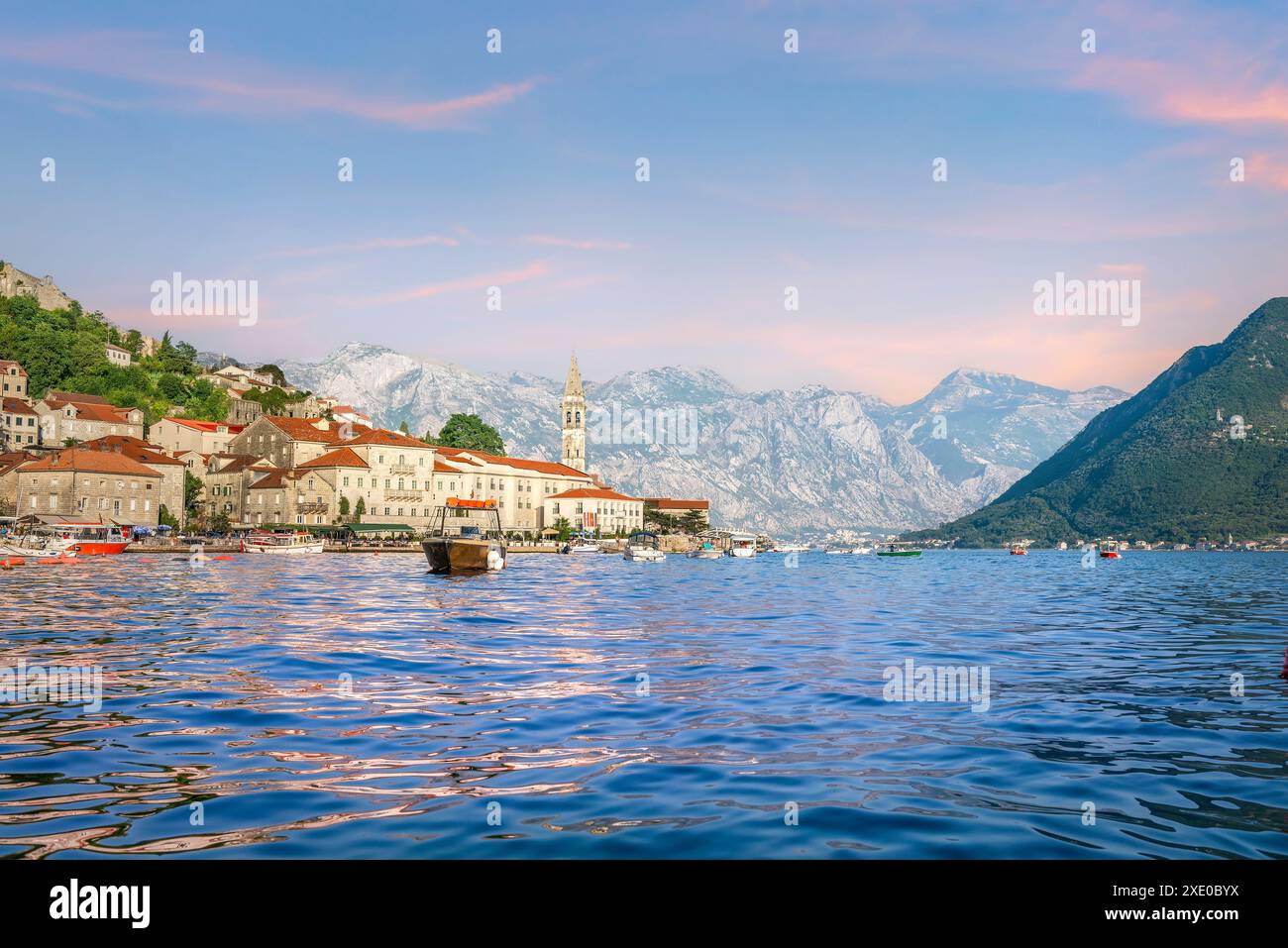 Sunset view perast town hi-res stock photography and images - Alamy