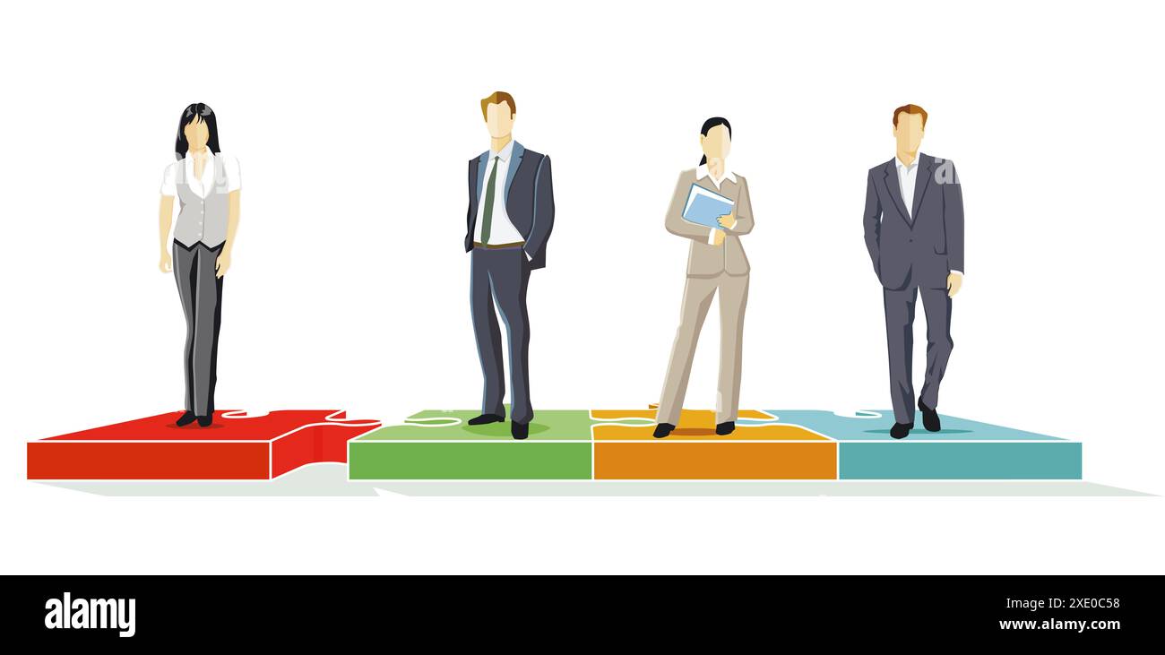 Business people connecting to each other together isolated ...