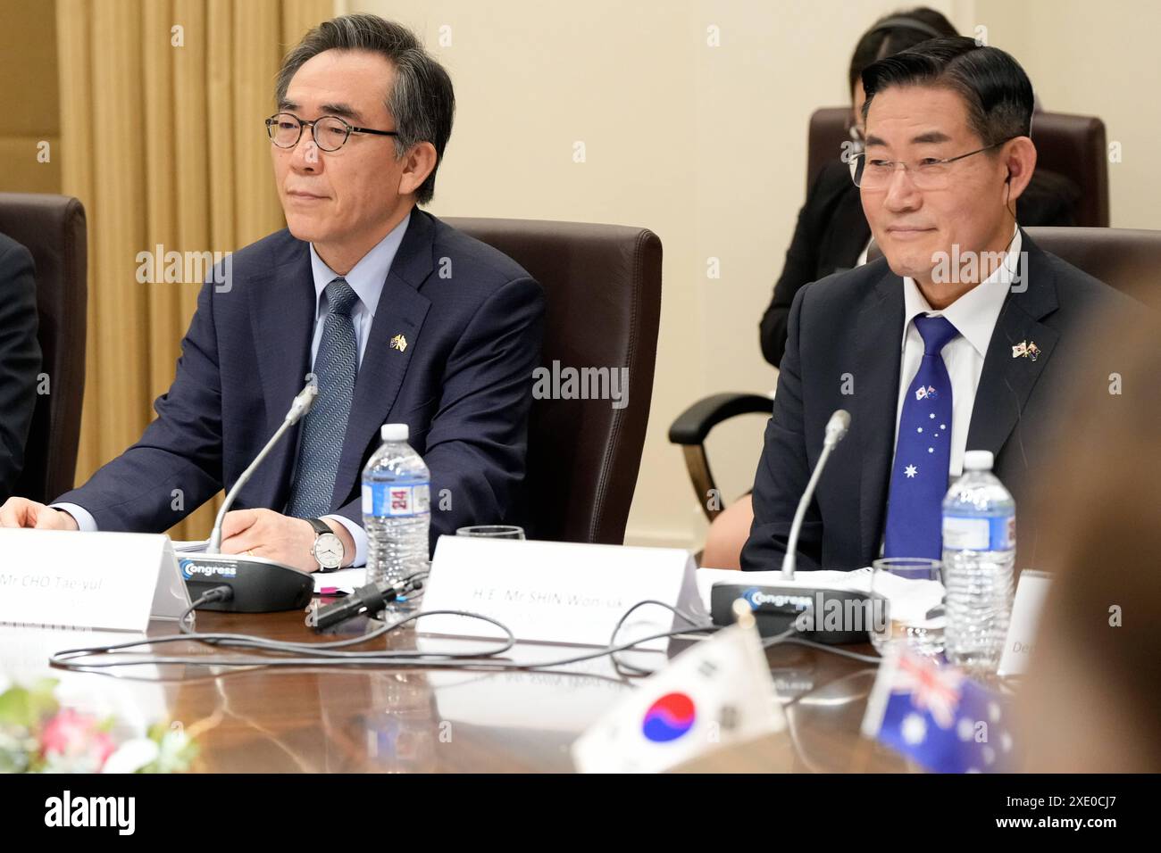 Republic of Korea Minister of Foreign Affairs Cho Tae-yul left and ...