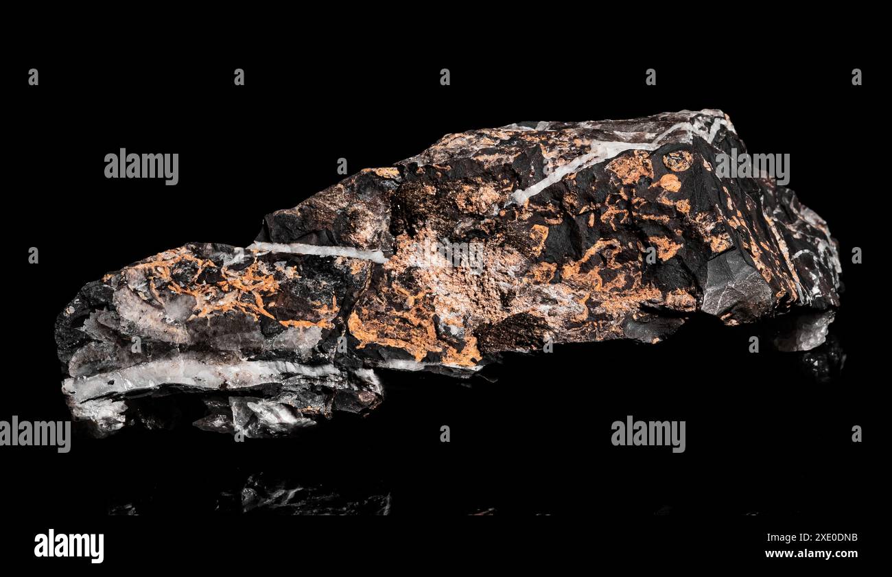Macro Close up image of raw material Manganese Ore rock isolated Stock ...