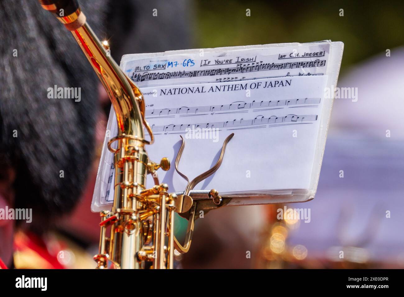 The Mall, London, UK. 25th June 2024. Band of the Irish Guards music ...