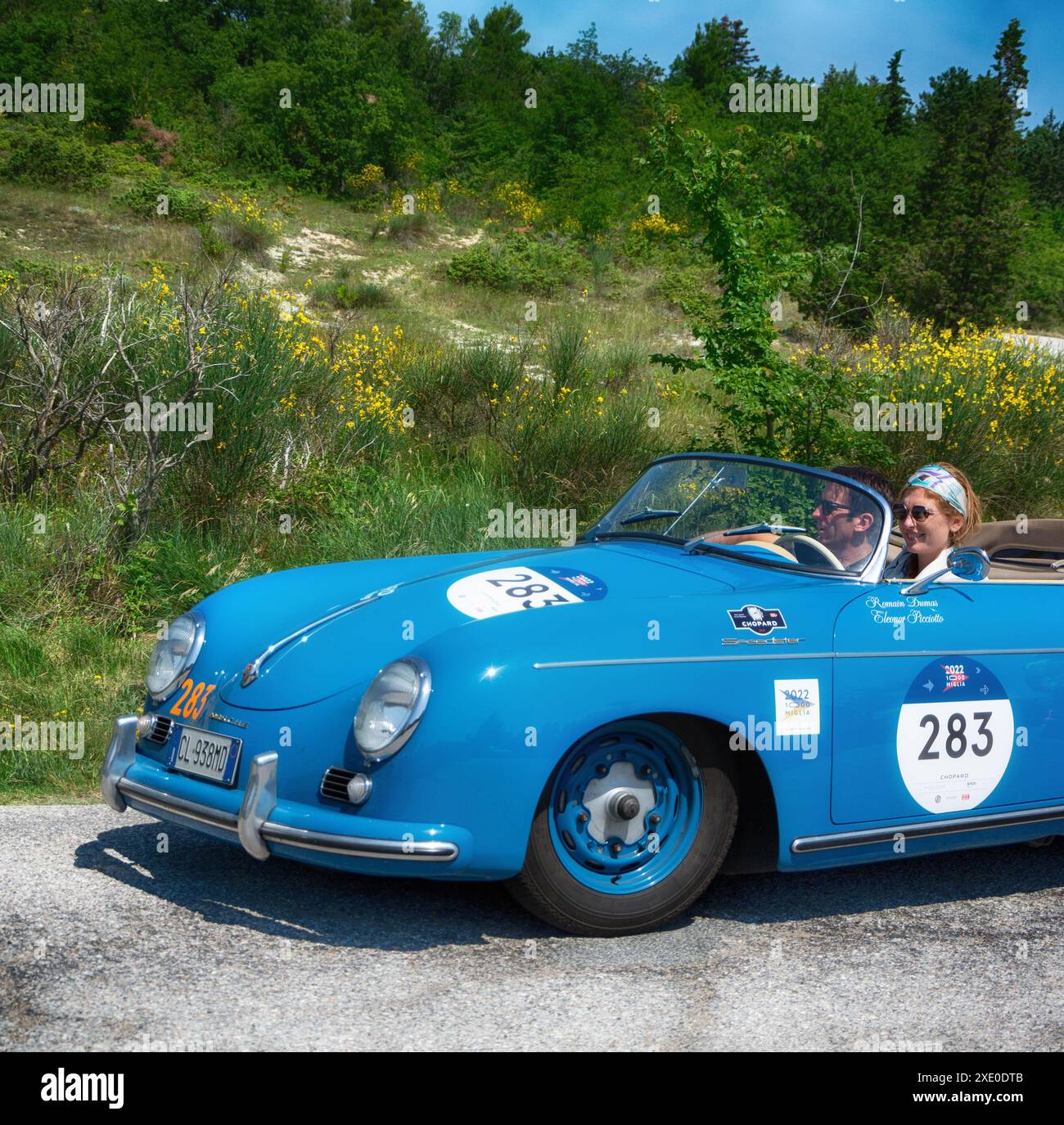 PORSCHE 356 1500 1955 on an old racing car in rally Mille Miglia 2022 ...