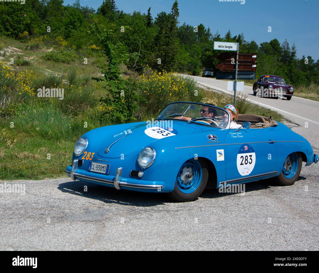 PORSCHE 356 1500 1955 on an old racing car in rally Mille Miglia 2022 ...