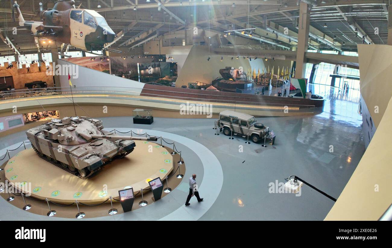 Royal Tank Museum, Amman, Jordan - May 4, 2024: Aerial view displaying ...