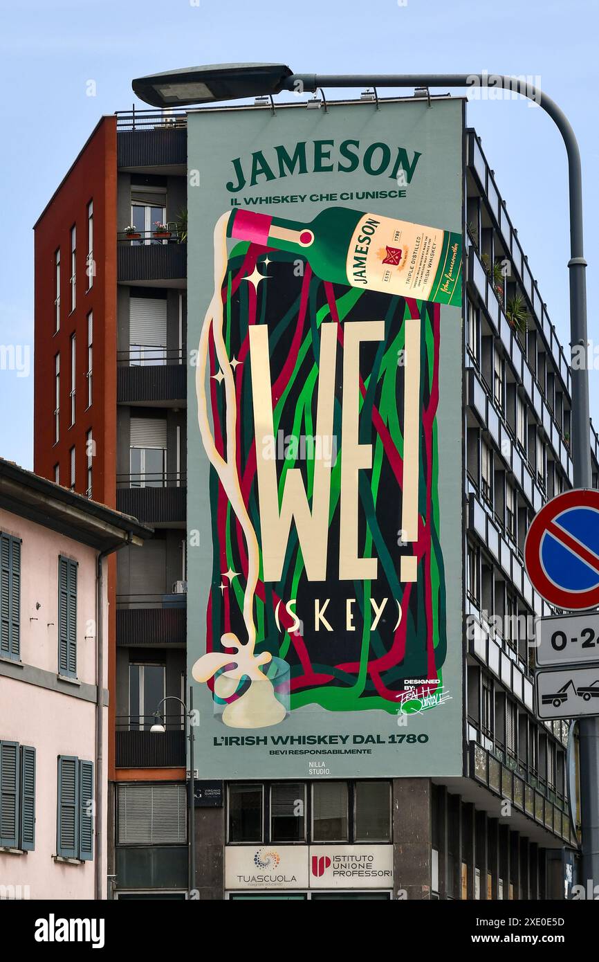 Maxi advertising billboard of Jameson whiskey on the exterior of a ...