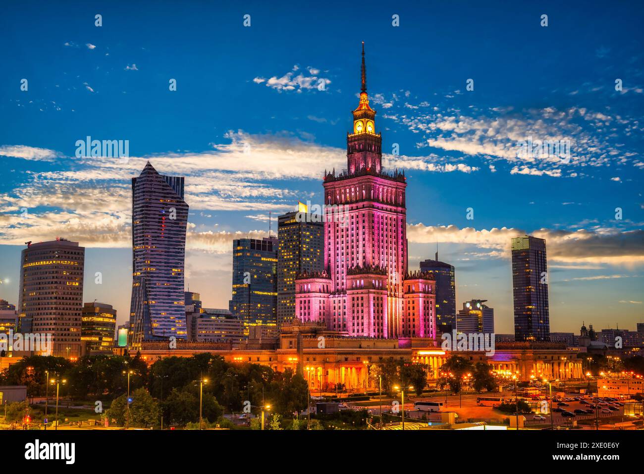 Early evening in Warsaw Stock Photo - Alamy