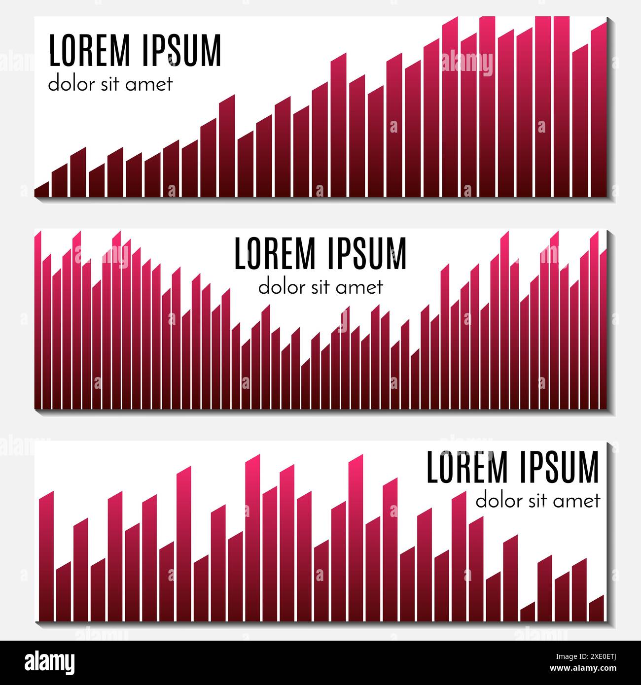 Set of colorful abstract header banners with equalizers and place for ...