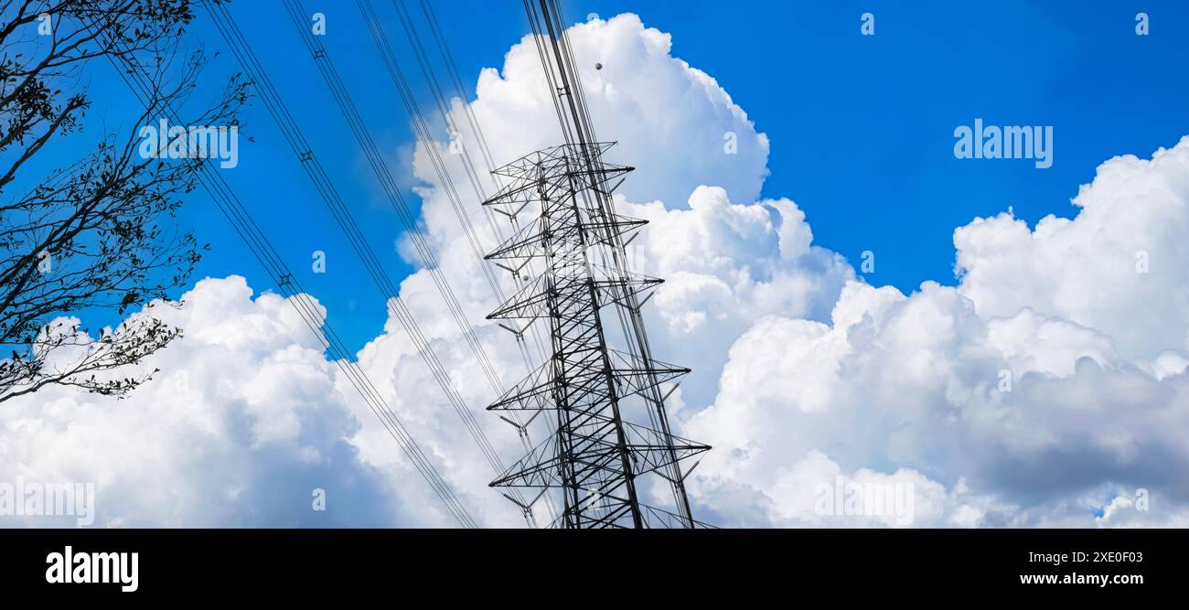 A transmission tower, electricity pylon which is a tall steel lattice ...