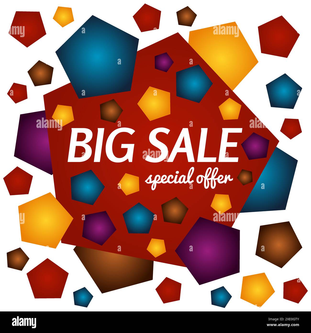 Big sale special offer square banner on white background. Vector ...